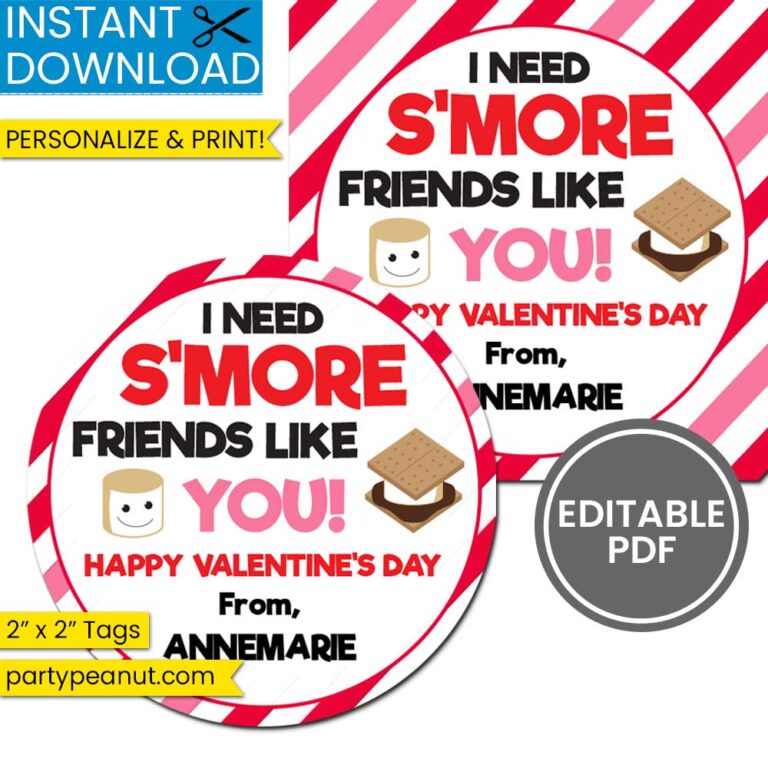 Smore Friends Like You Valentines Day Tags - Party Peanut