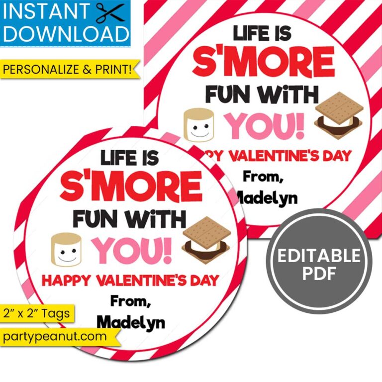 Smore Fun With You Valentines Day Tags - Party Peanut