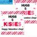 Hugs Kisses Happy Valentines Day Tags - Party Peanut