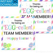 Eggcellent Team Member Easter Gift Tags - Party Peanut